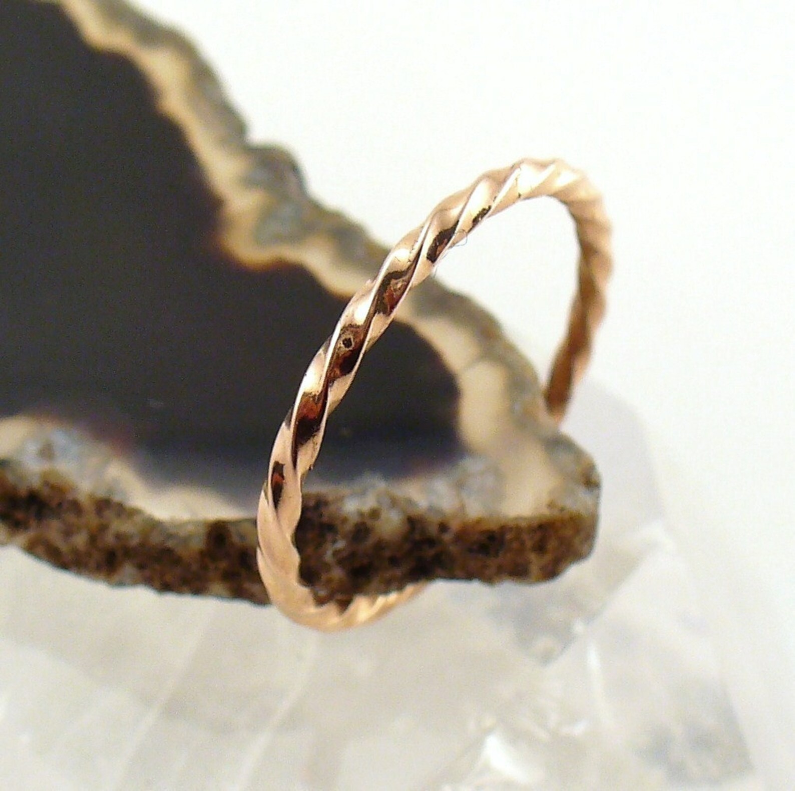 Rose Gold Twist Ring 14k Rose Gold Ring 14k Gold Twist Ring | Etsy