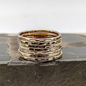 Stack Ring Gold - 7 Band Set - Etsy