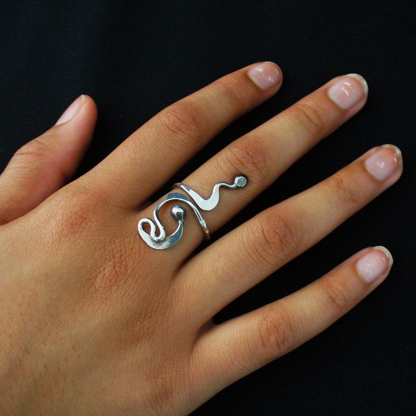 Oxidized Ring Sterling Silver Adjustable Rustic Twisted Wire - Etsy