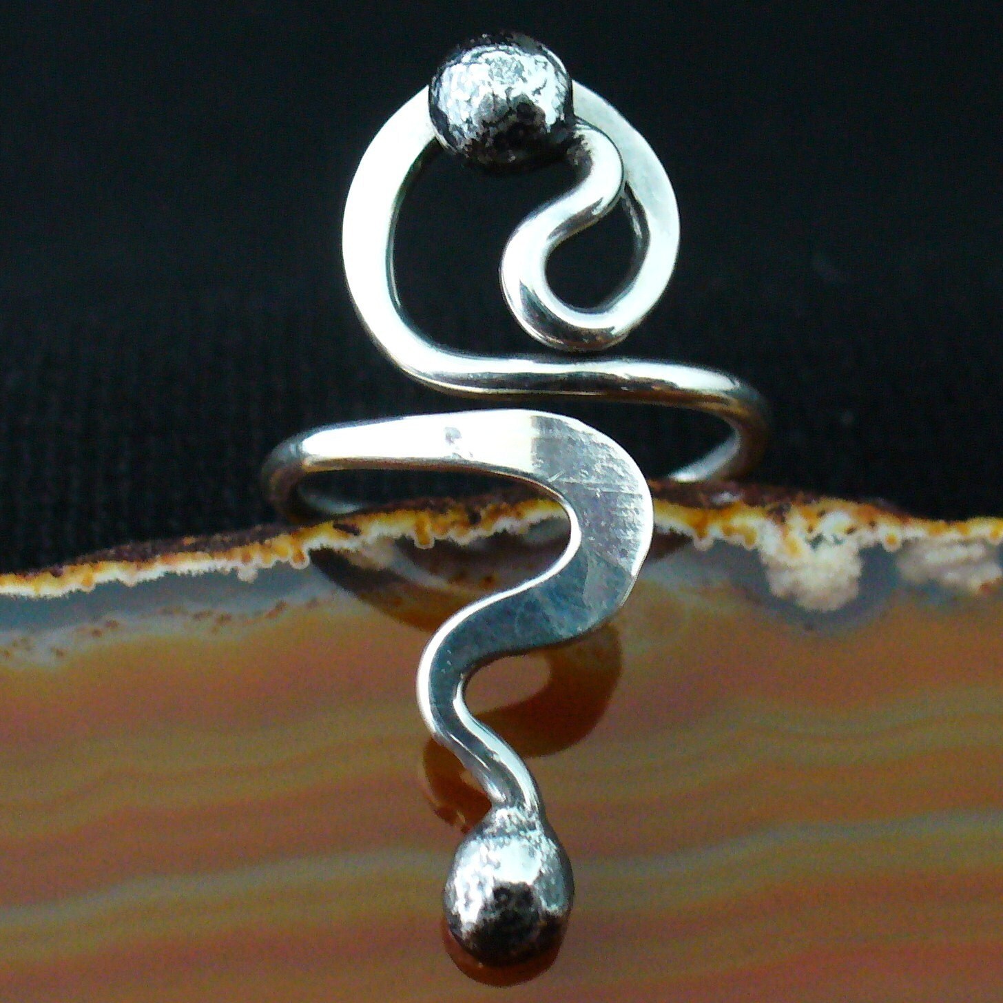 Oxidized Ring Sterling Silver Adjustable Rustic Twisted Wire - Etsy