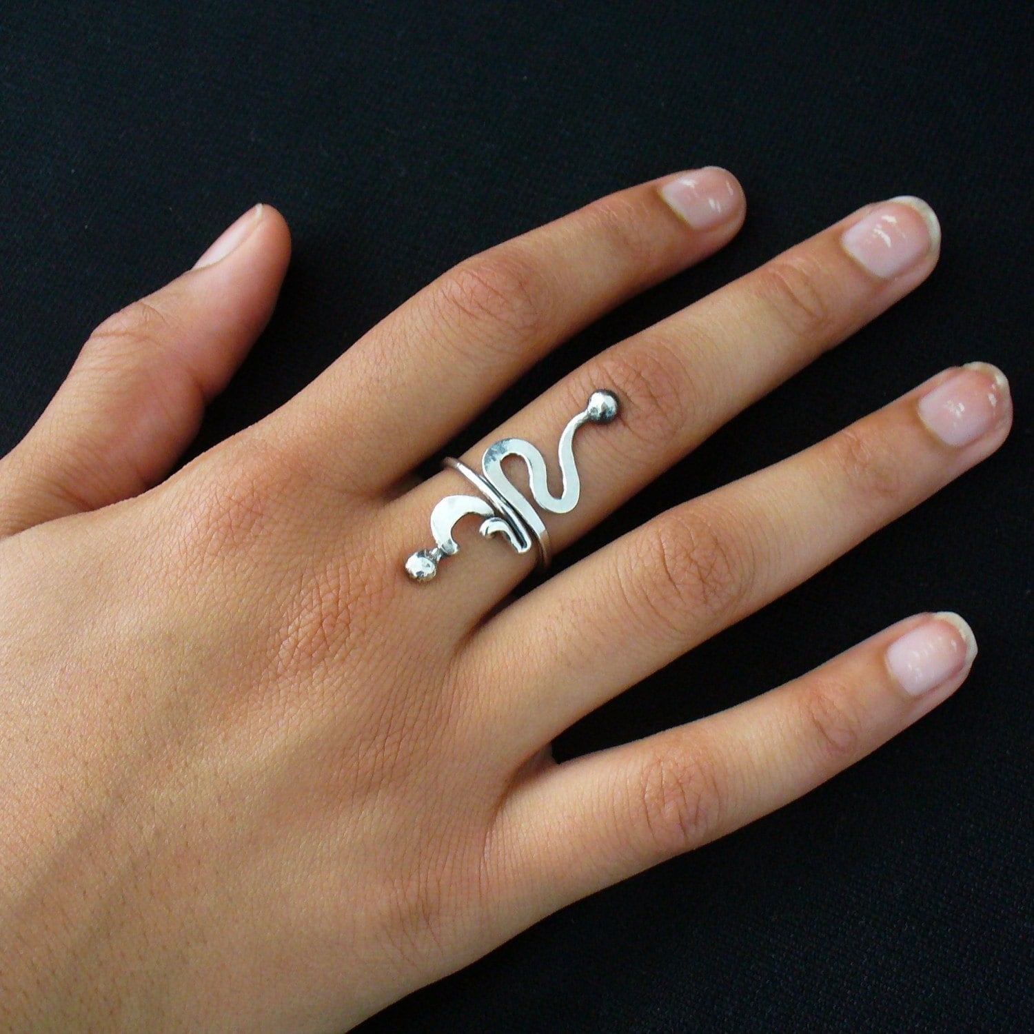 Oxidized Ring Sterling Silver Adjustable Rustic Twisted Wire | Etsy