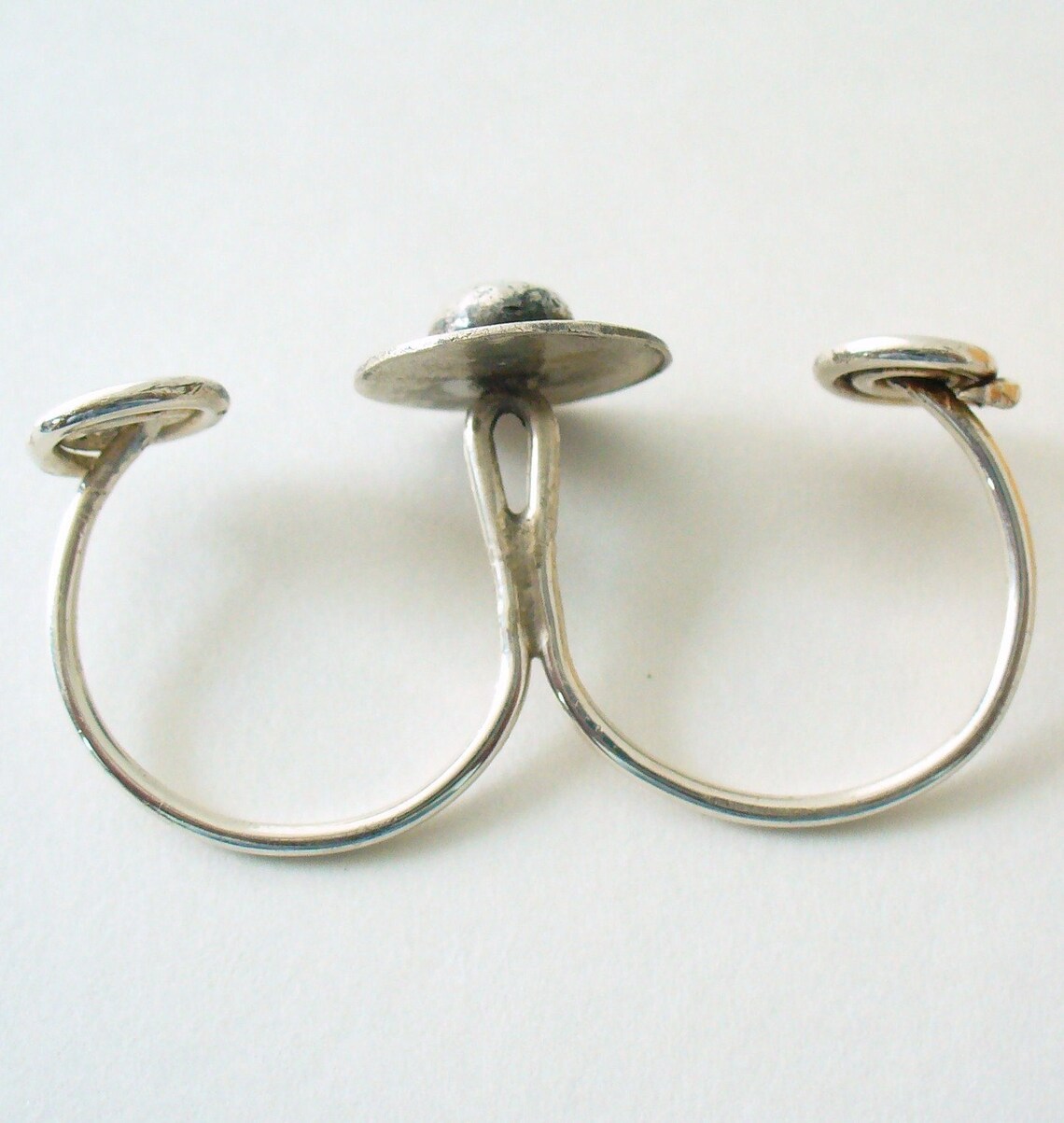 Womens Open Ring Sterling Silver Double Cuff Ring for Women | Etsy