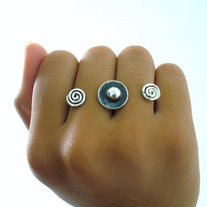 Womens Open Ring Sterling Silver Double Cuff Ring for Women Open Two ...