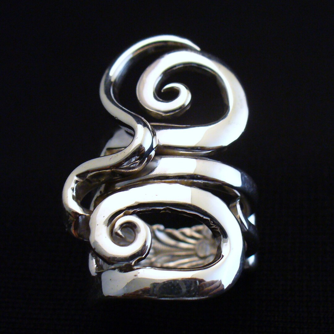 Solid Sterling Silver Real Fork Ring Size 6 to 16 Statement Ring Big ...