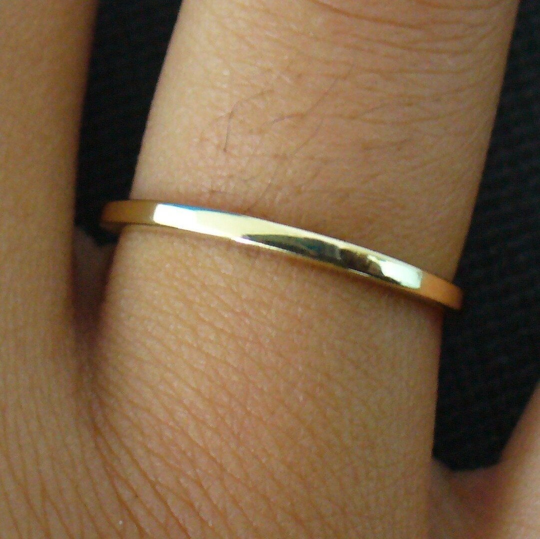 14k Gold Band Ring Solid Gold Band Wedding Band 14k Stackable Rings ...