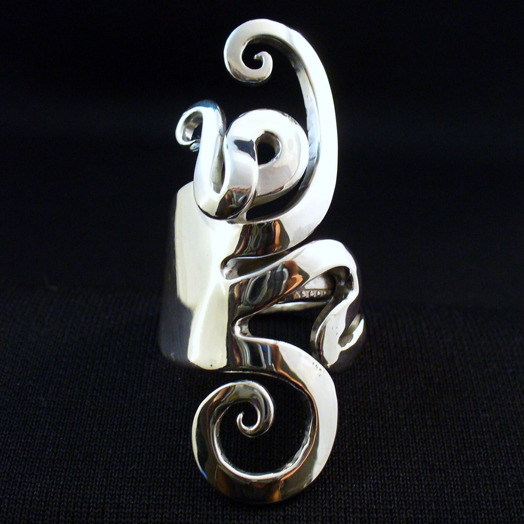 Nautilus Statement Ring for Women Chunky Silver Ring for Women Sterling ...