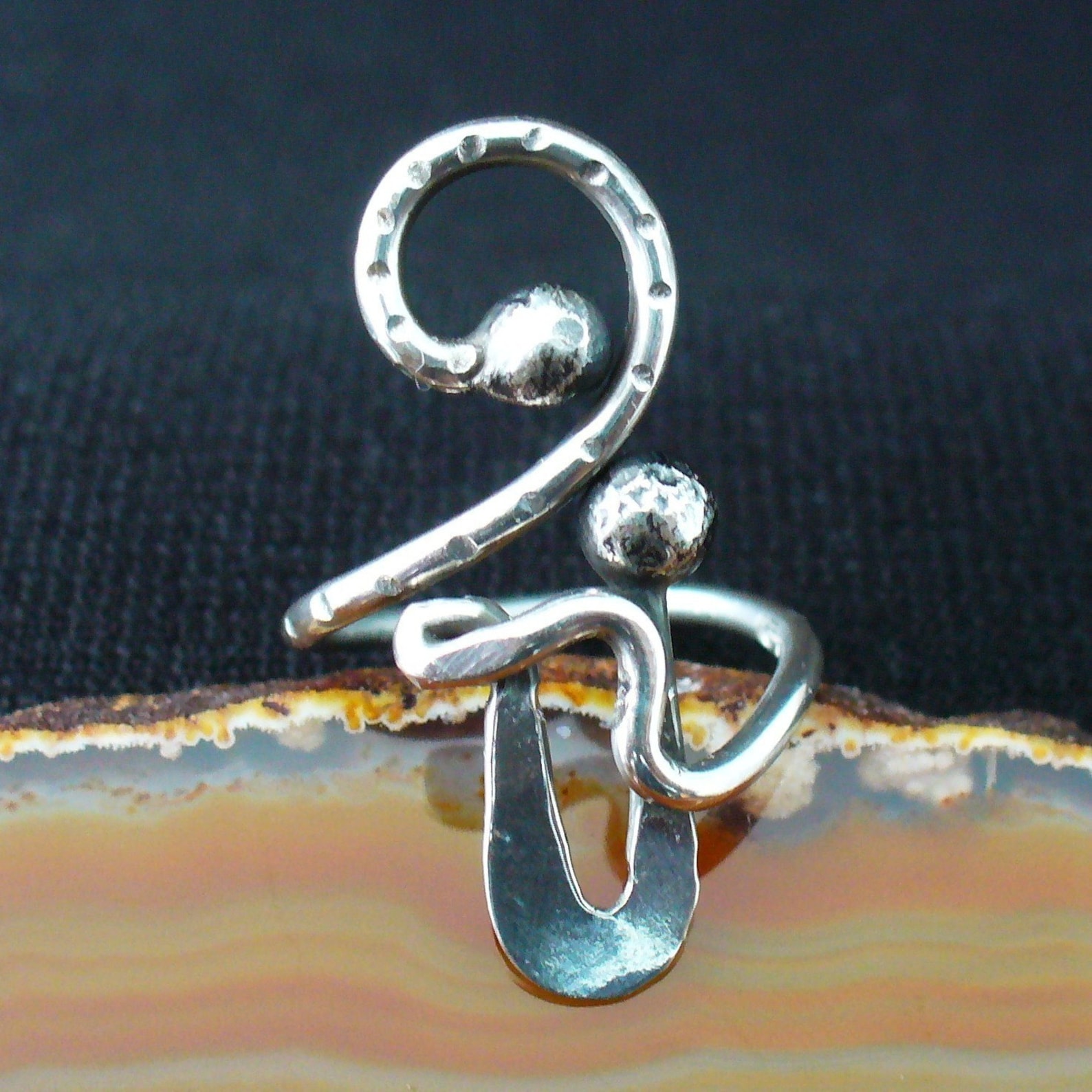 Oxidized Silver Ring Sterling Silver Adjustable Ring 925 | Etsy