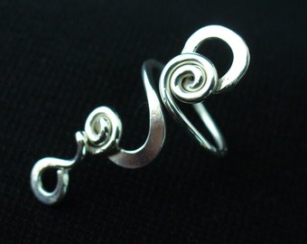 Toe Ring Sterling Silver Adjustable Silver Toe Ring Handmade