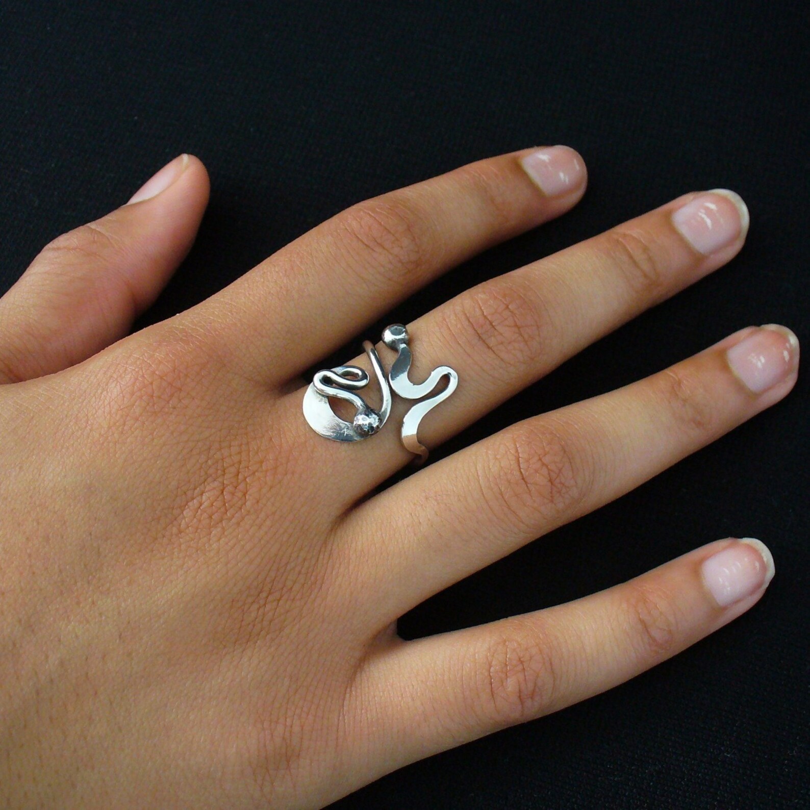 Oxidized Ring Sterling Silver Adjustable Rustic Twisted Wire - Etsy