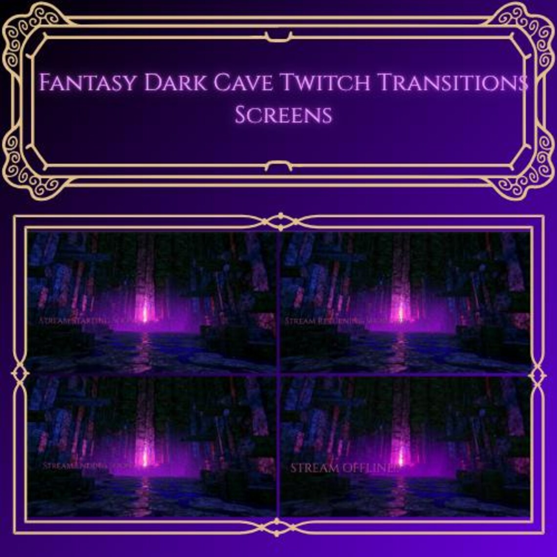 Animated Dark Cave Twitch Transition Screens: Streaming Overlay ...