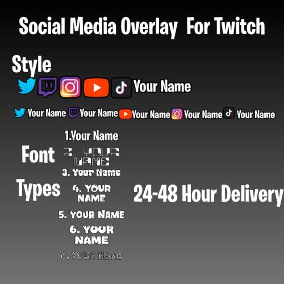 Twitch Overlay | Social Media Overlay | Custom Overlay - Etsy