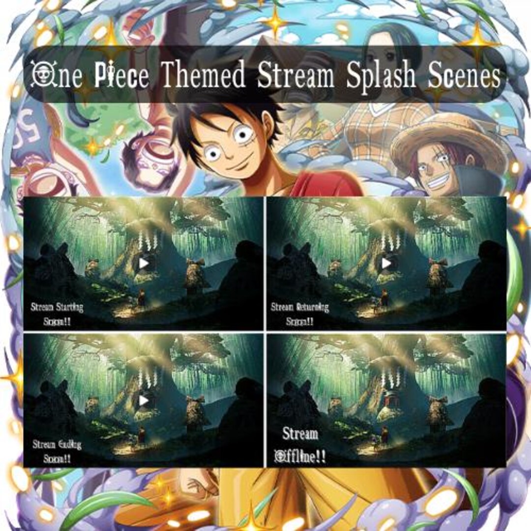 Animated One Piece Twitch Overlay: Transition Screens (instant Download ...