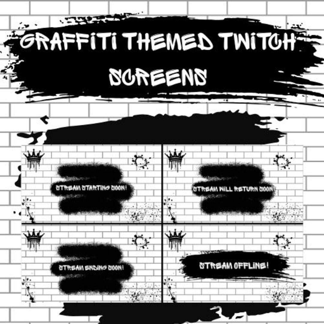 Graffiti Style Twitch Transition Screens | Animated Twitch Overlay - Etsy