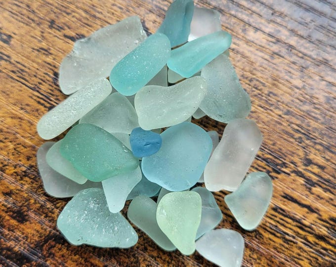 Genuine Scottish Sea Glass, Real & Raw. Colours Blue and Almost Blue ...