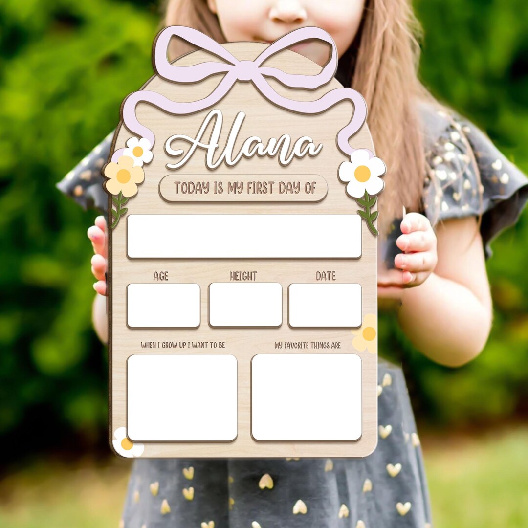 Personalized First Day of School Sign, Back to School Sign ...