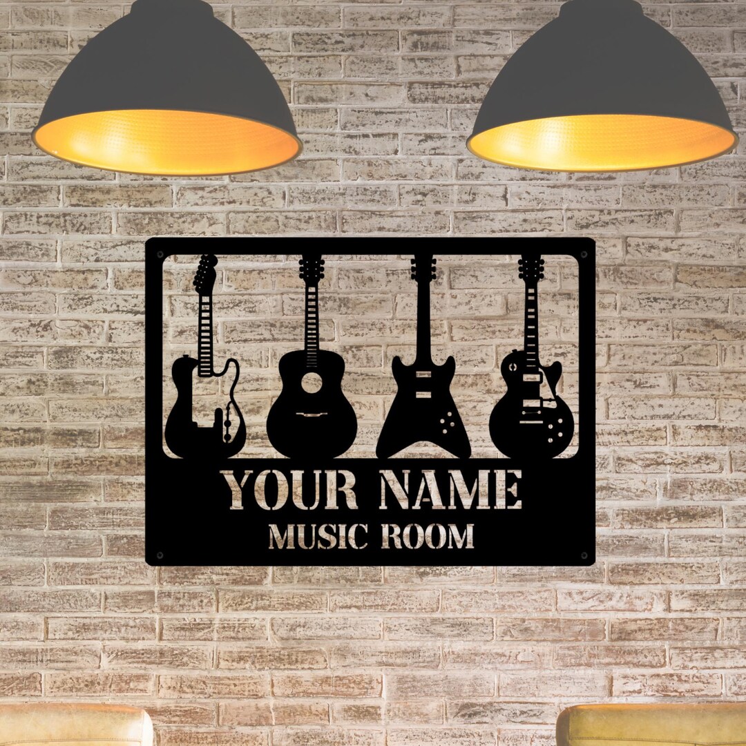 Custom Guitar Metal Sign: Personalized Music Room Wall Decor - Etsy