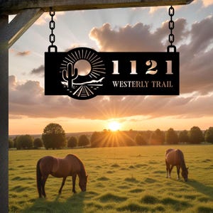 Customized Hanging Address Sign, Cabin Metal Address Sign, Hanging ...