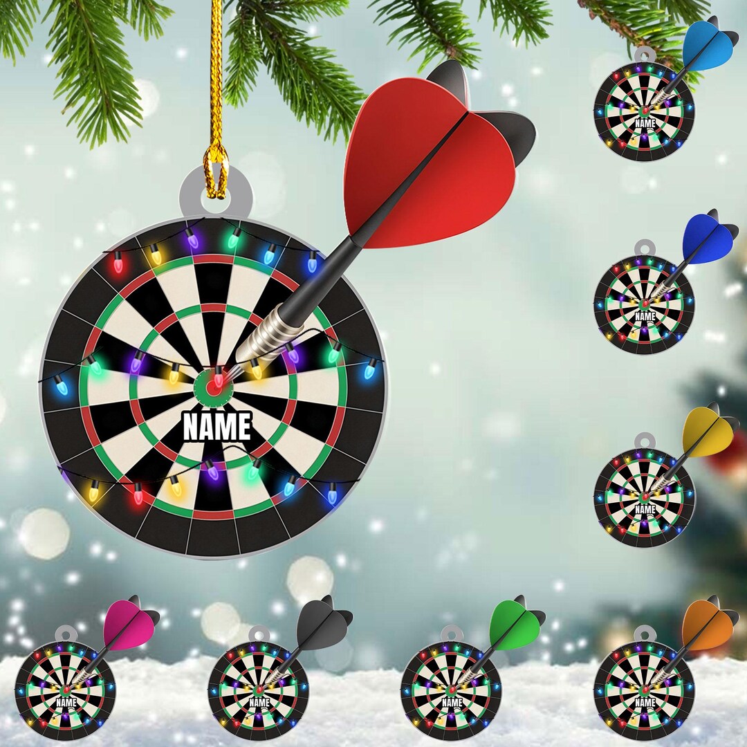 Personalized Dartboard Christmas Light Ornament, 2D Flat, Holiday ...