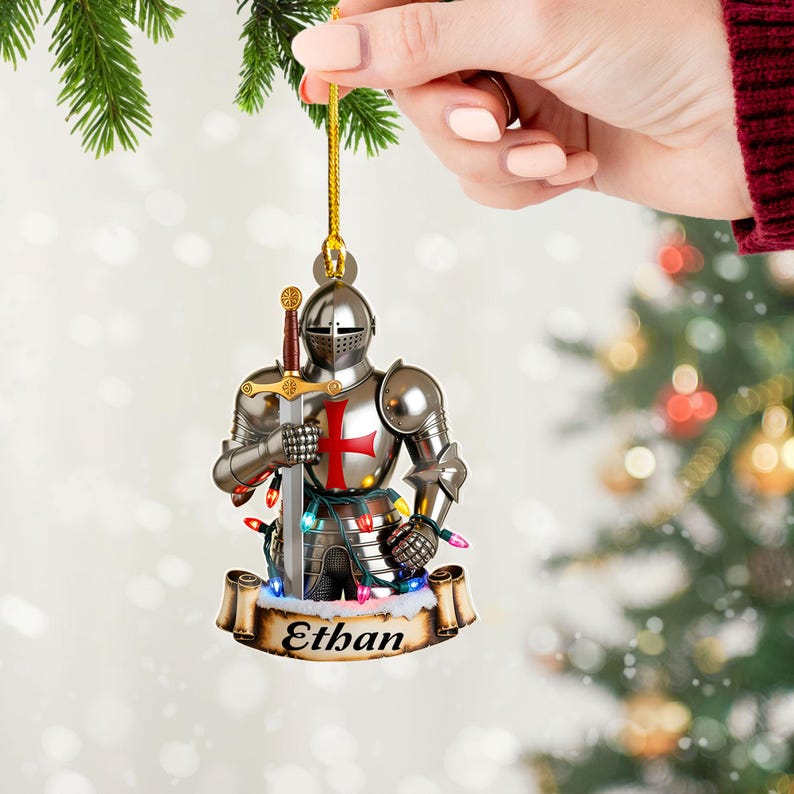 Personalized Medieval Knight Armor FLAT Ornament, Historical Warrior ...