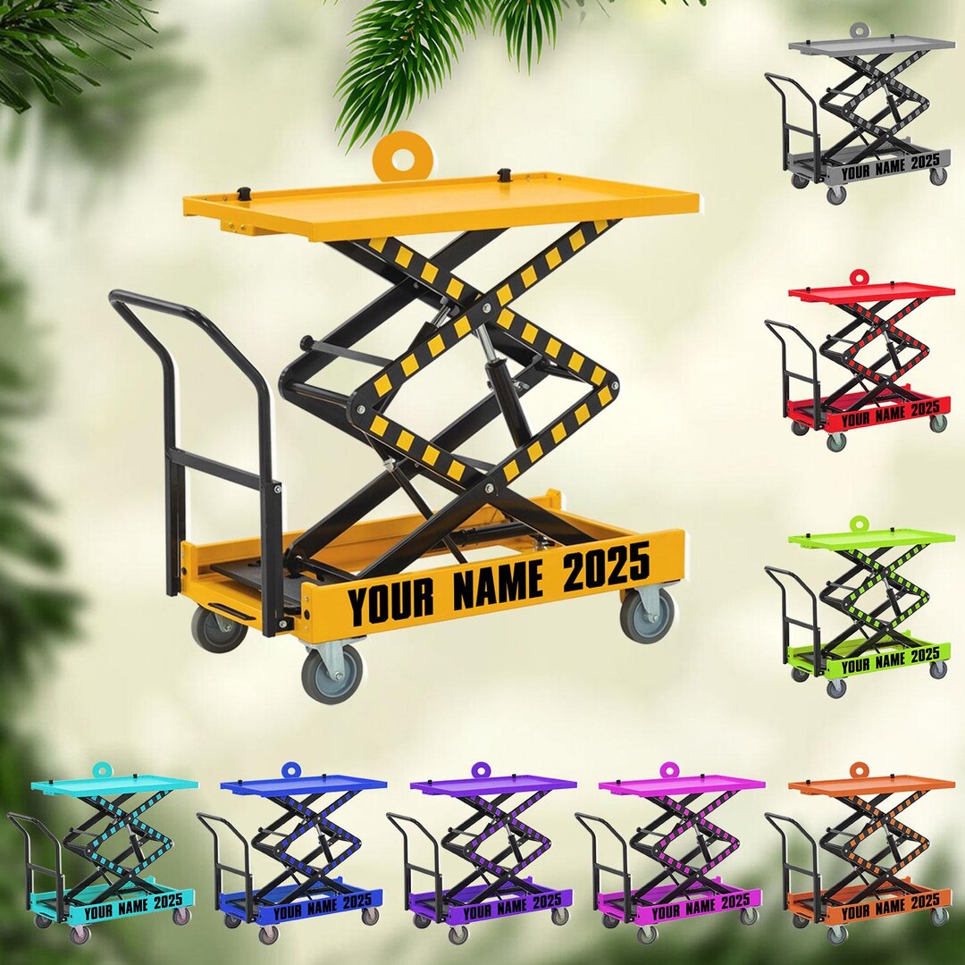 Custom Name Scissor Lift Ornament, Gift for Heavy Machinery Lovers ...