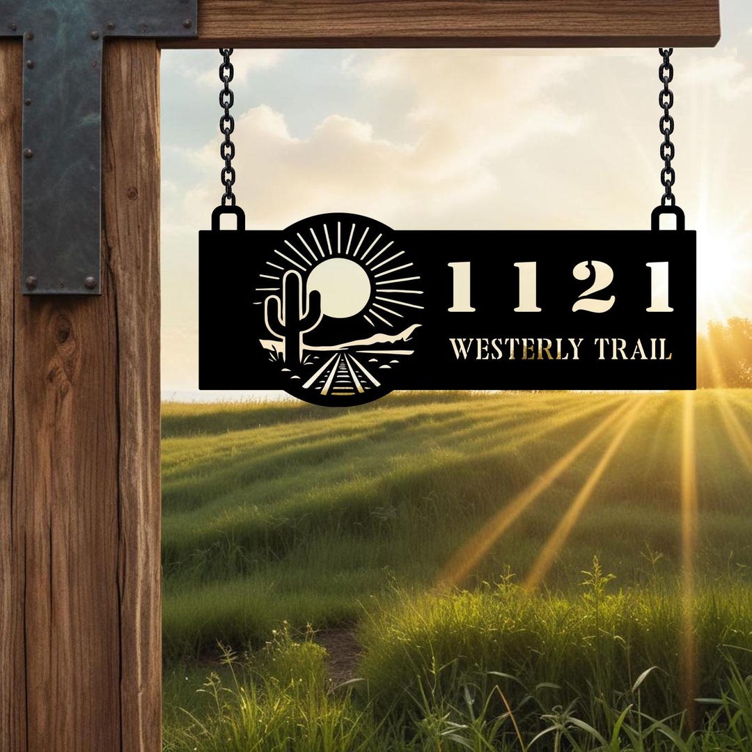 Customized Hanging Address Sign, Cabin Metal Address Sign, Hanging ...