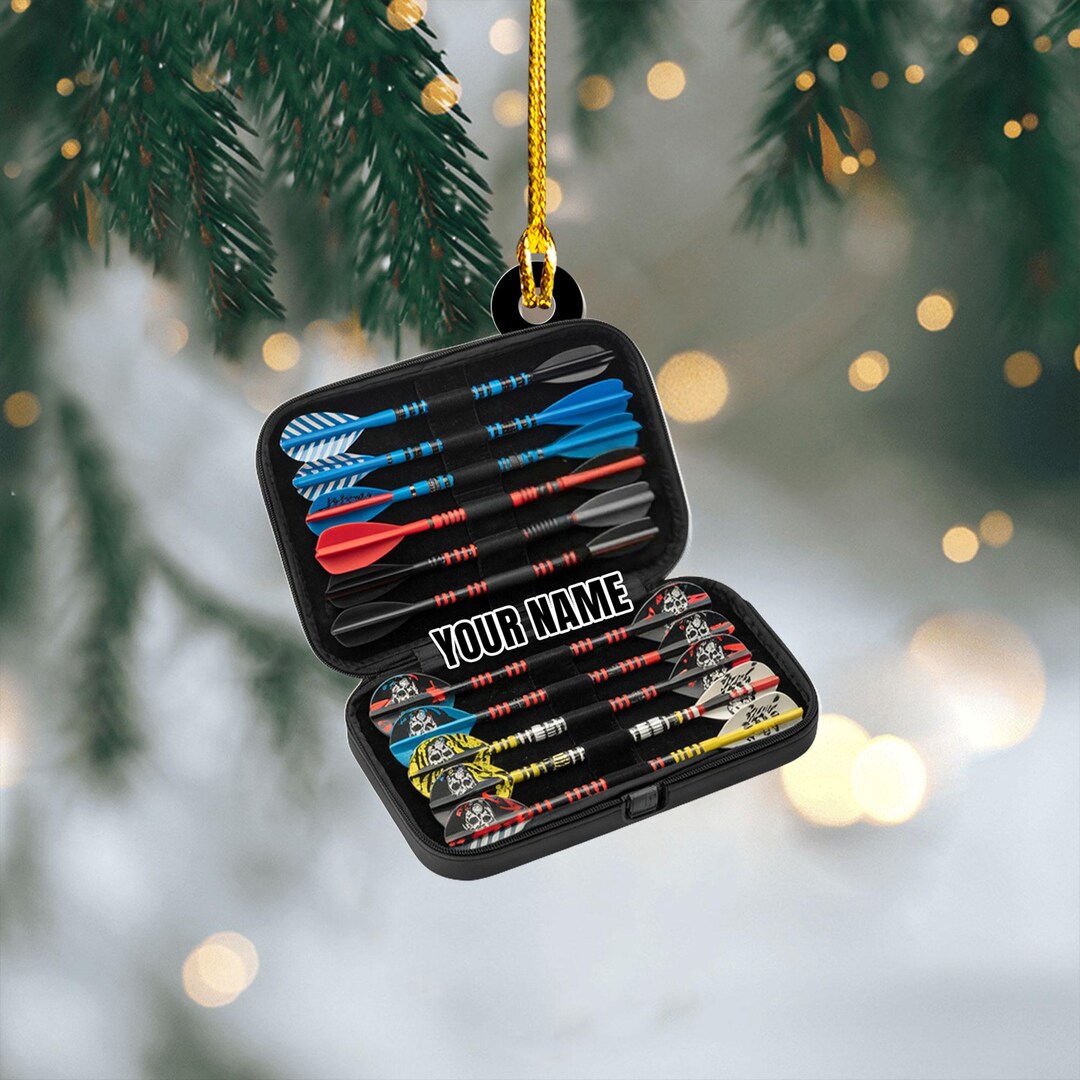 Personalized Dart 2D Flat Ornament, Darts Christmas Ornament, Holiday ...
