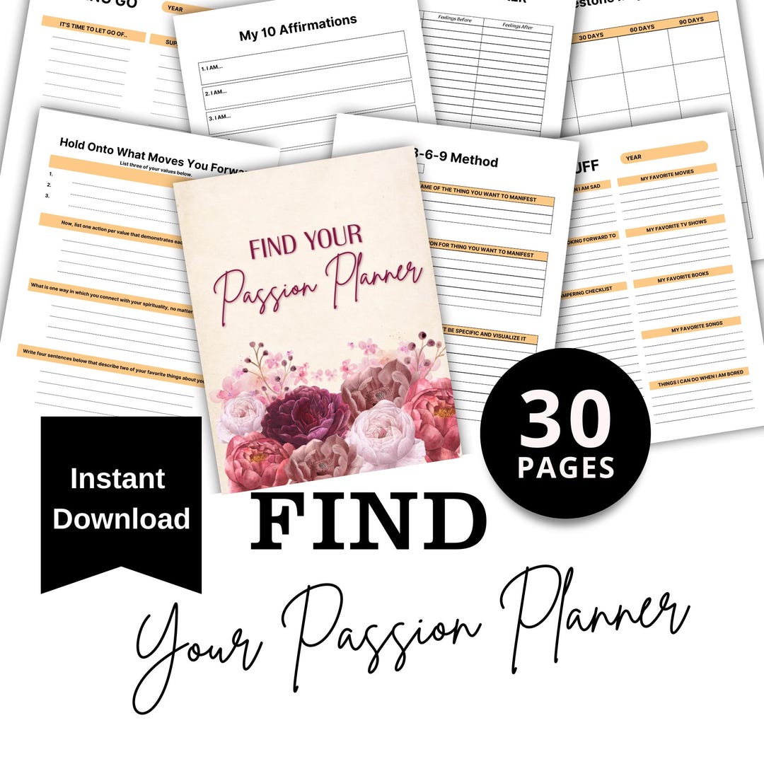 Self Discovery Journal for Women | Find Your Passion Planner | Goal ...