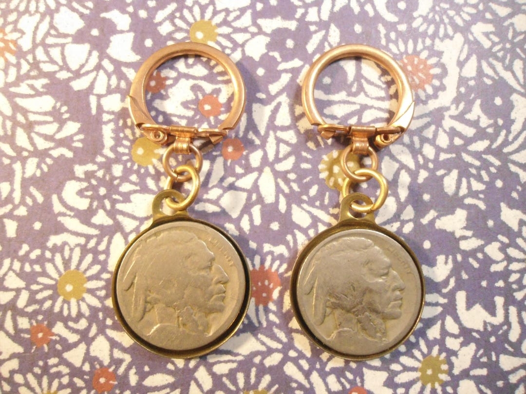 2 Coppercoated Buffalo Nickel Key Rings - Etsy