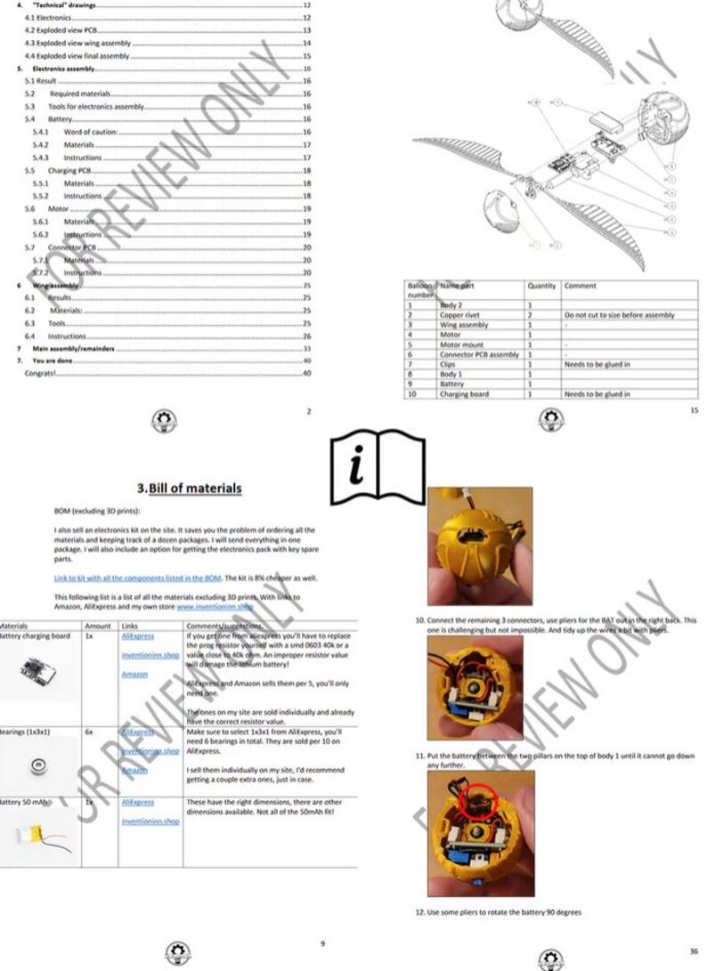 Golden Snitch Kit + STL Files, Bill of Materials + Assembly ...