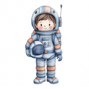 Space Watercolor Clipart for Nursery Decor, Cute Astronaut & Planets ...