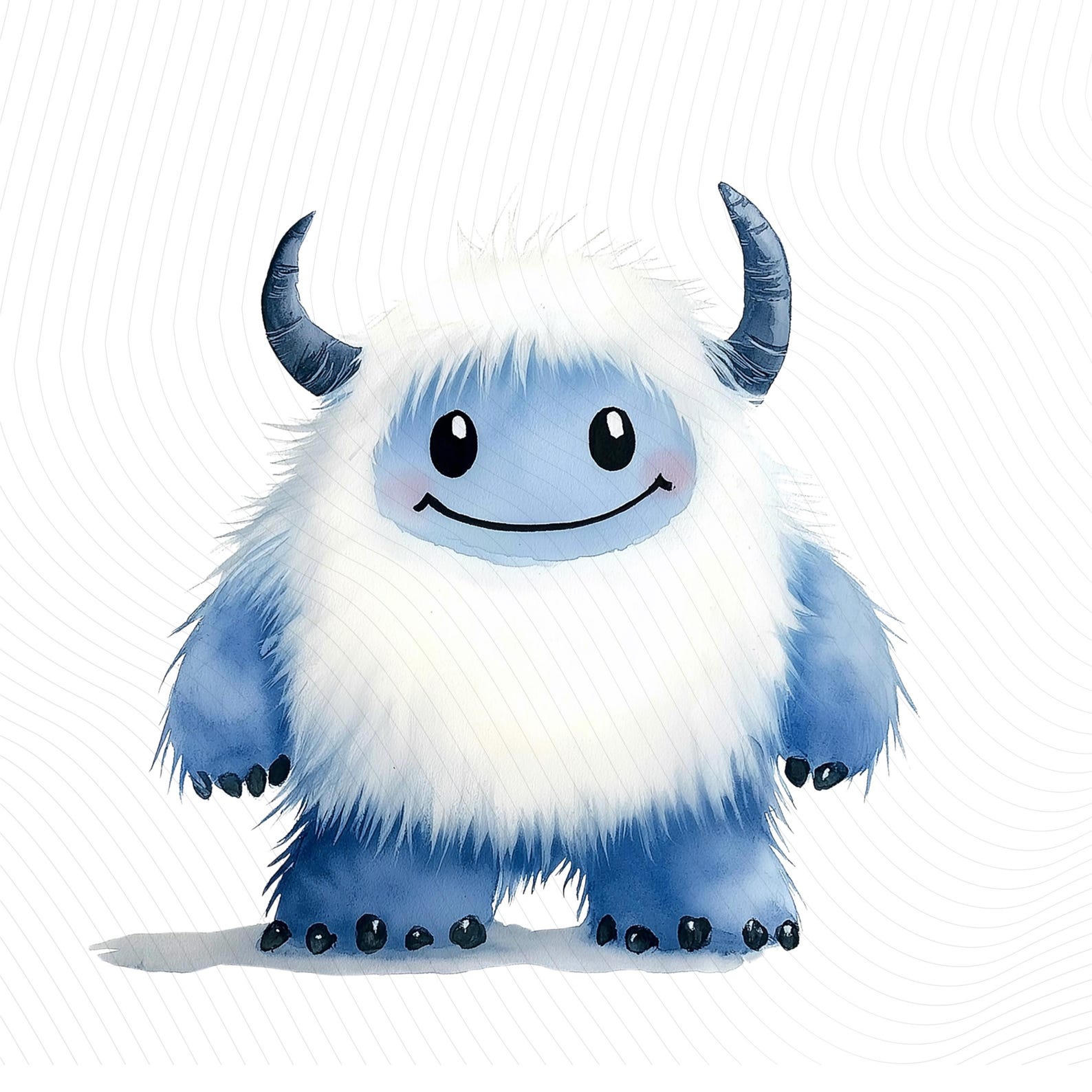 Baby Yeti Clipart Bundle, Watercolor Monster PNG, Printable Watercolor ...