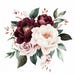 Watercolor Burgundy Floral Bouquet, Burgundy Flowers, Floral Borders ...