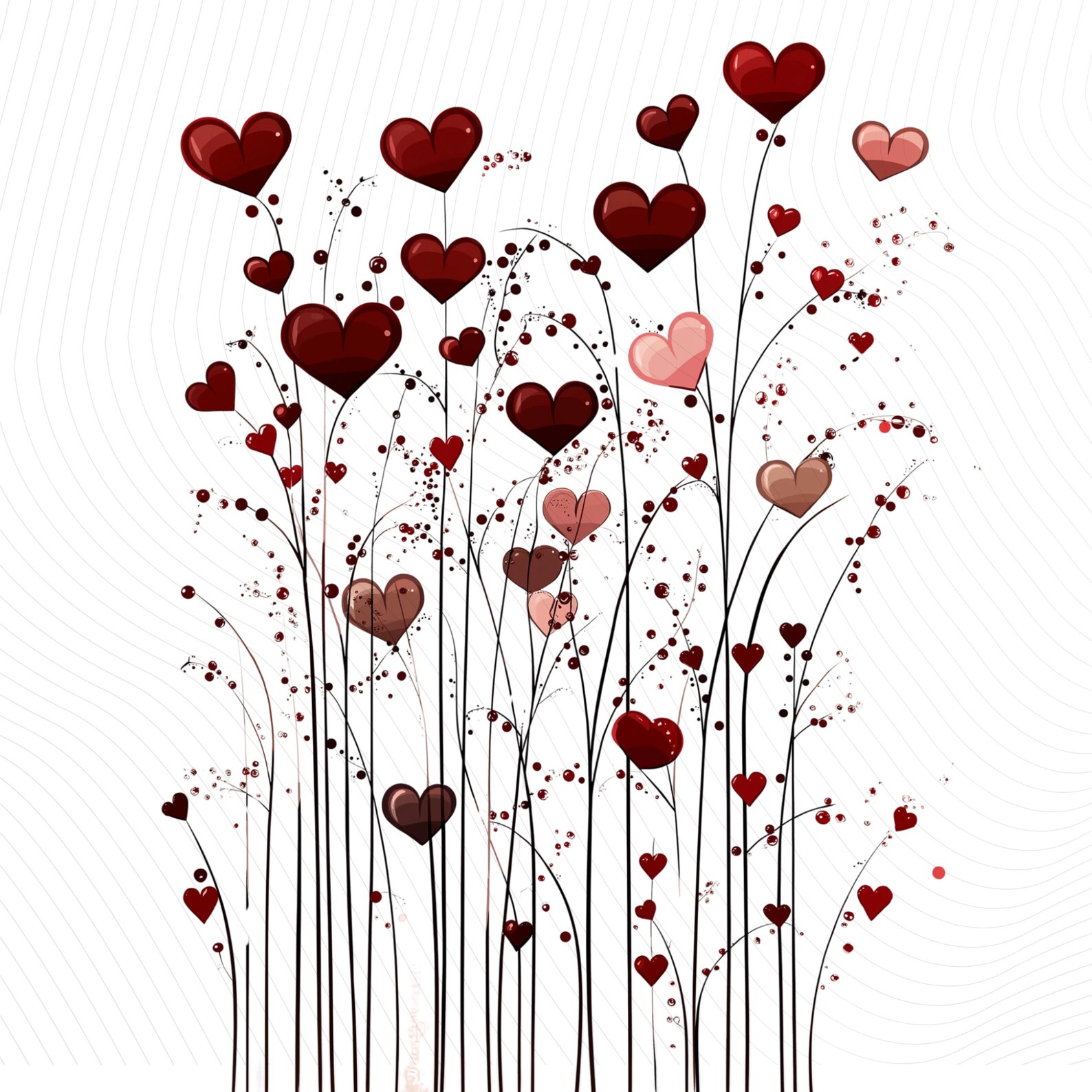 Valentines Day Hearts Clipart, Field of Hearts Clipart, Printable ...