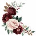 Watercolor Burgundy Floral Bouquet, Burgundy Flowers, Floral Borders ...