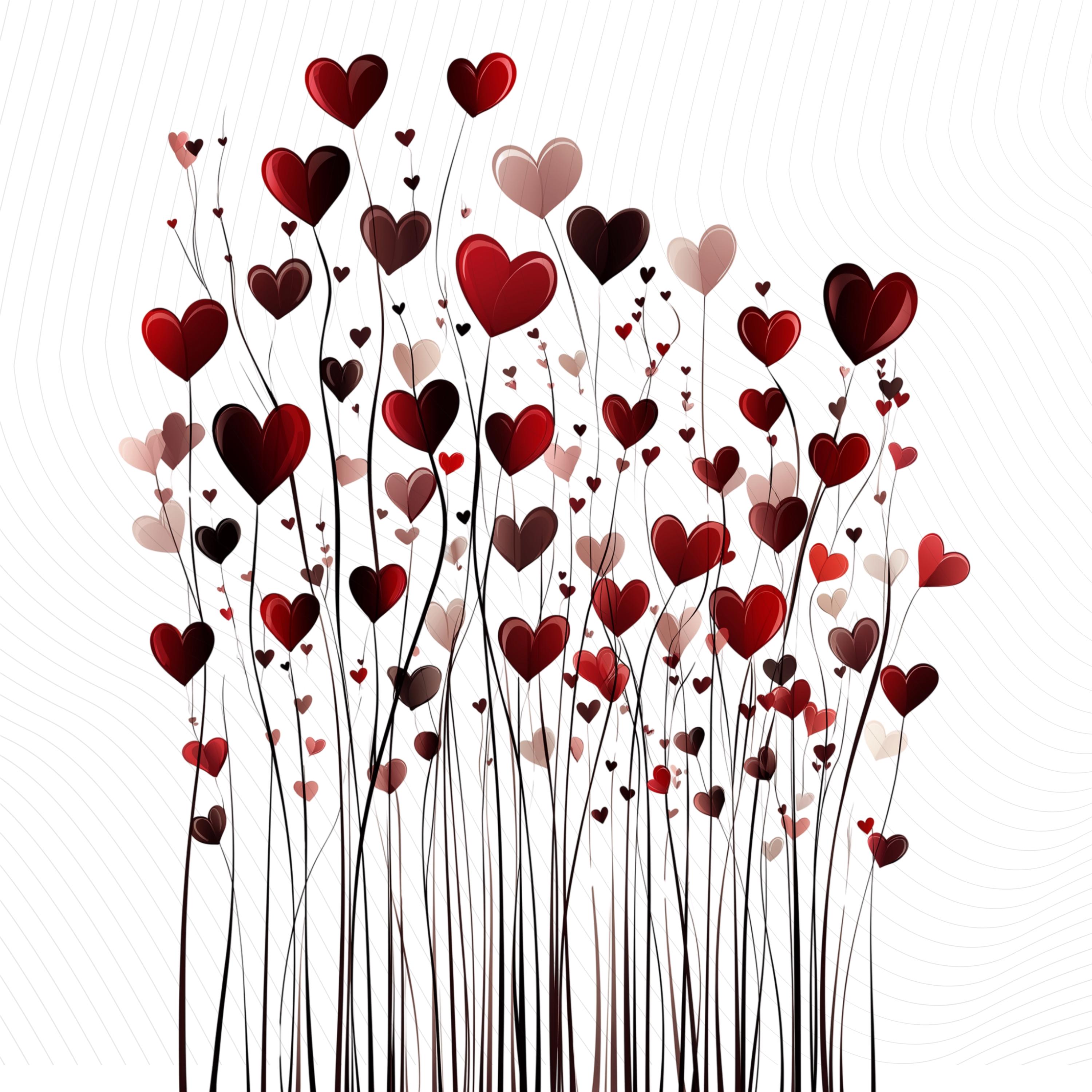 Valentines Day Hearts Clipart, Field of Hearts Clipart, Printable ...