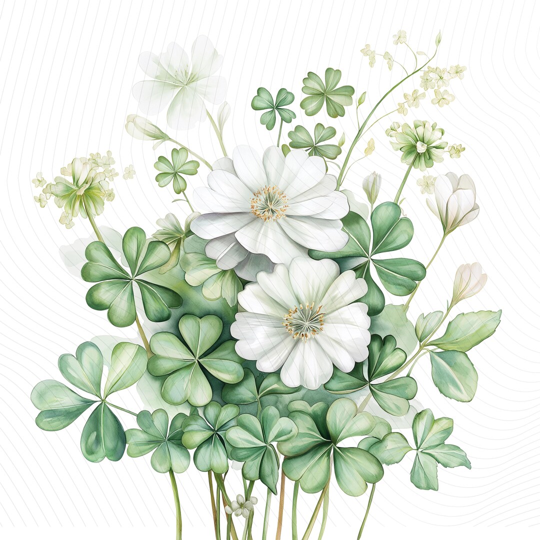 Watercolor Shamrock Clipart, St Patricks Day PNG, Clover Leaf Clipart ...