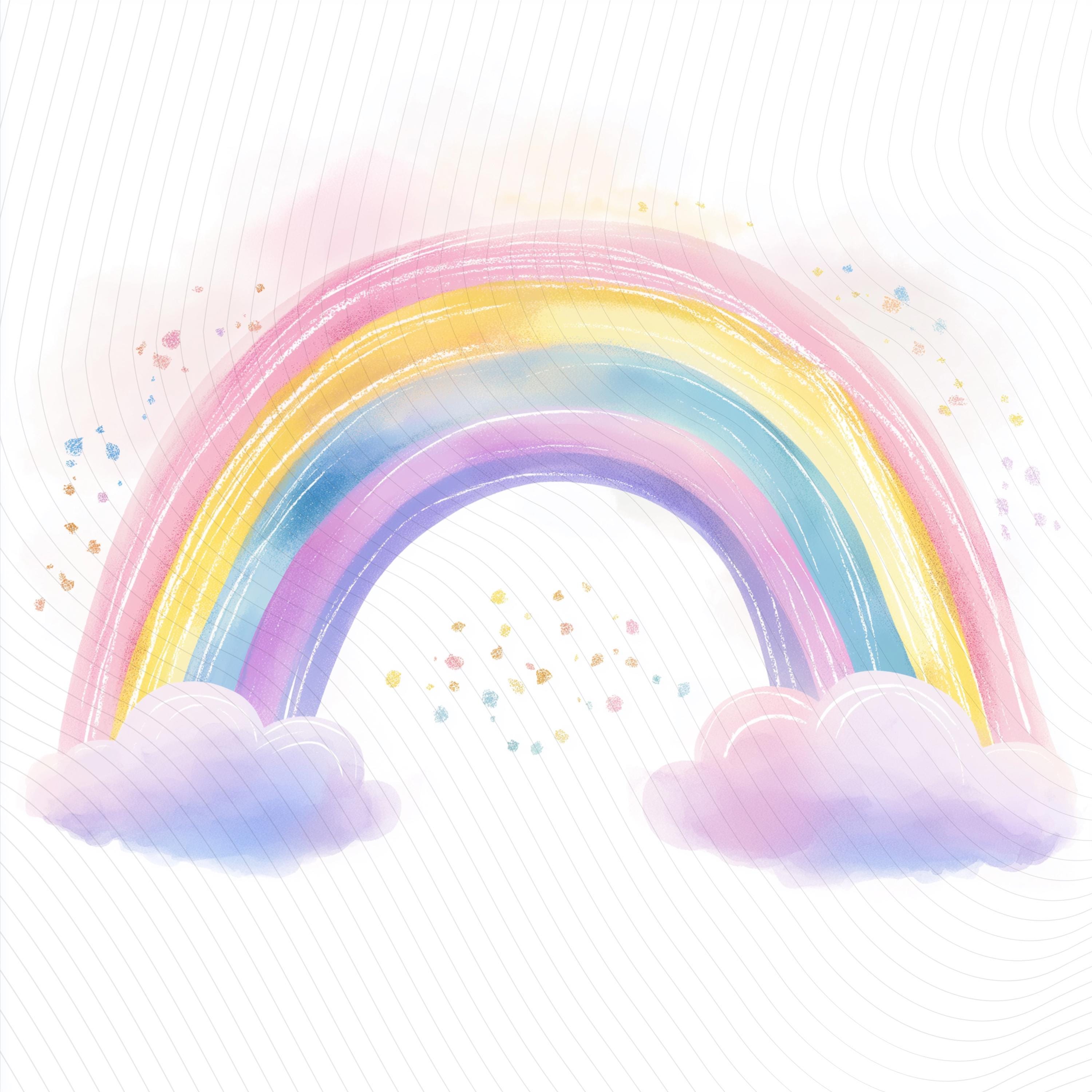 Pastel Rainbow Clipart, Nursery Rainbow Clipart, Printable Watercolor ...