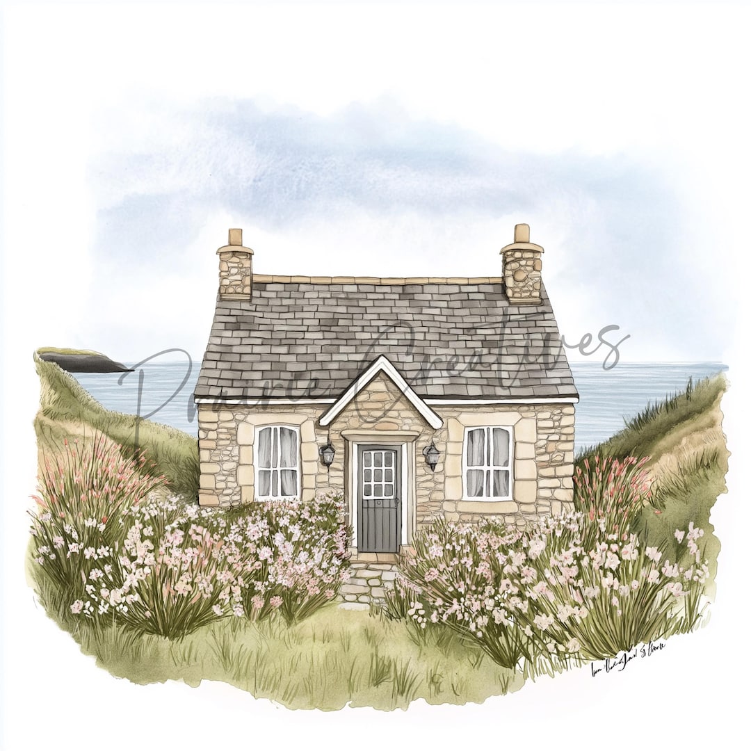 Cute Seaside Cottage Clipart, Beach House, Seaside House Clipart, Junk ...