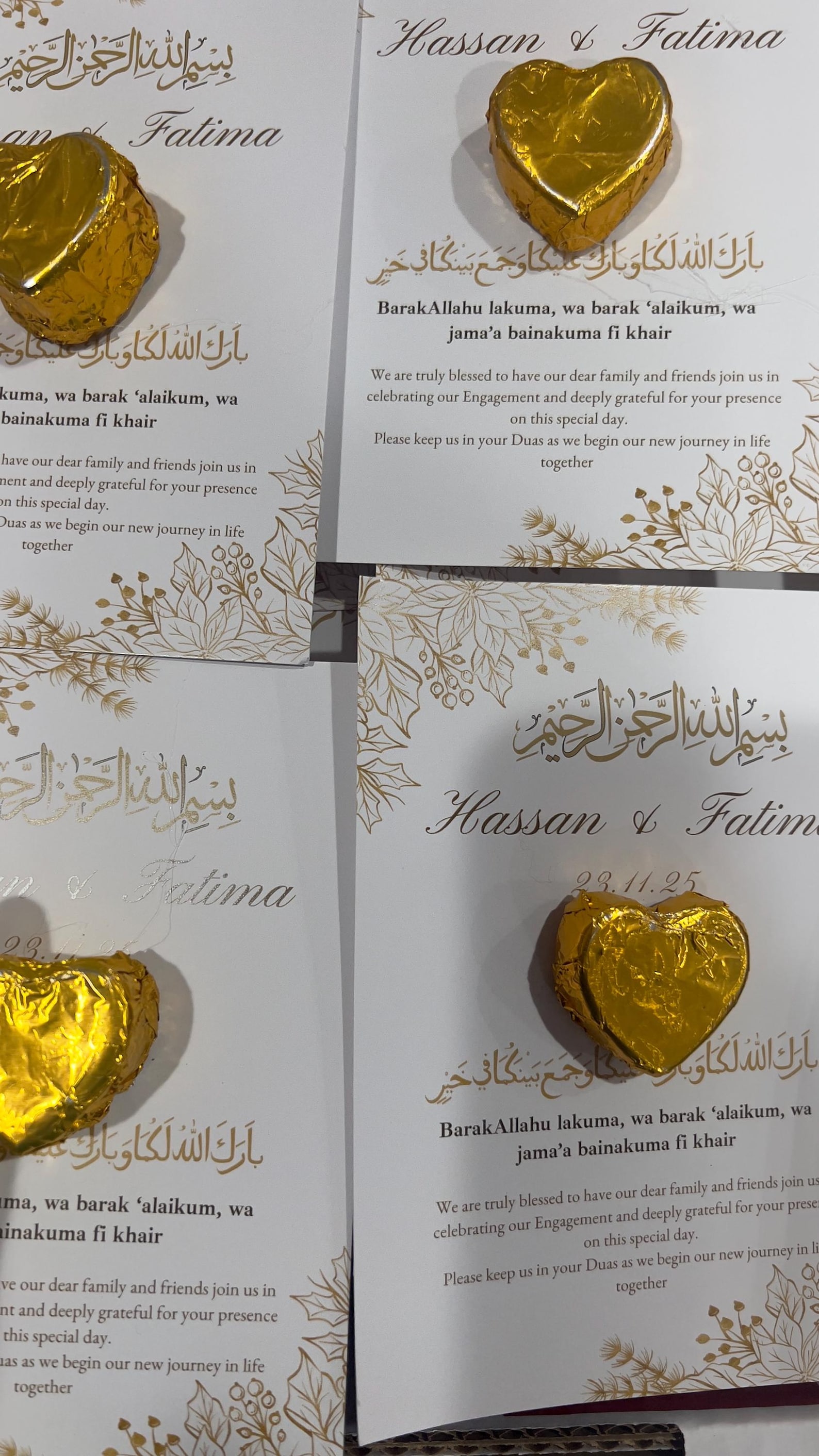 Muslim Wedding Favours | Personalised Foil Nikkah Keepsake for Guests ...
