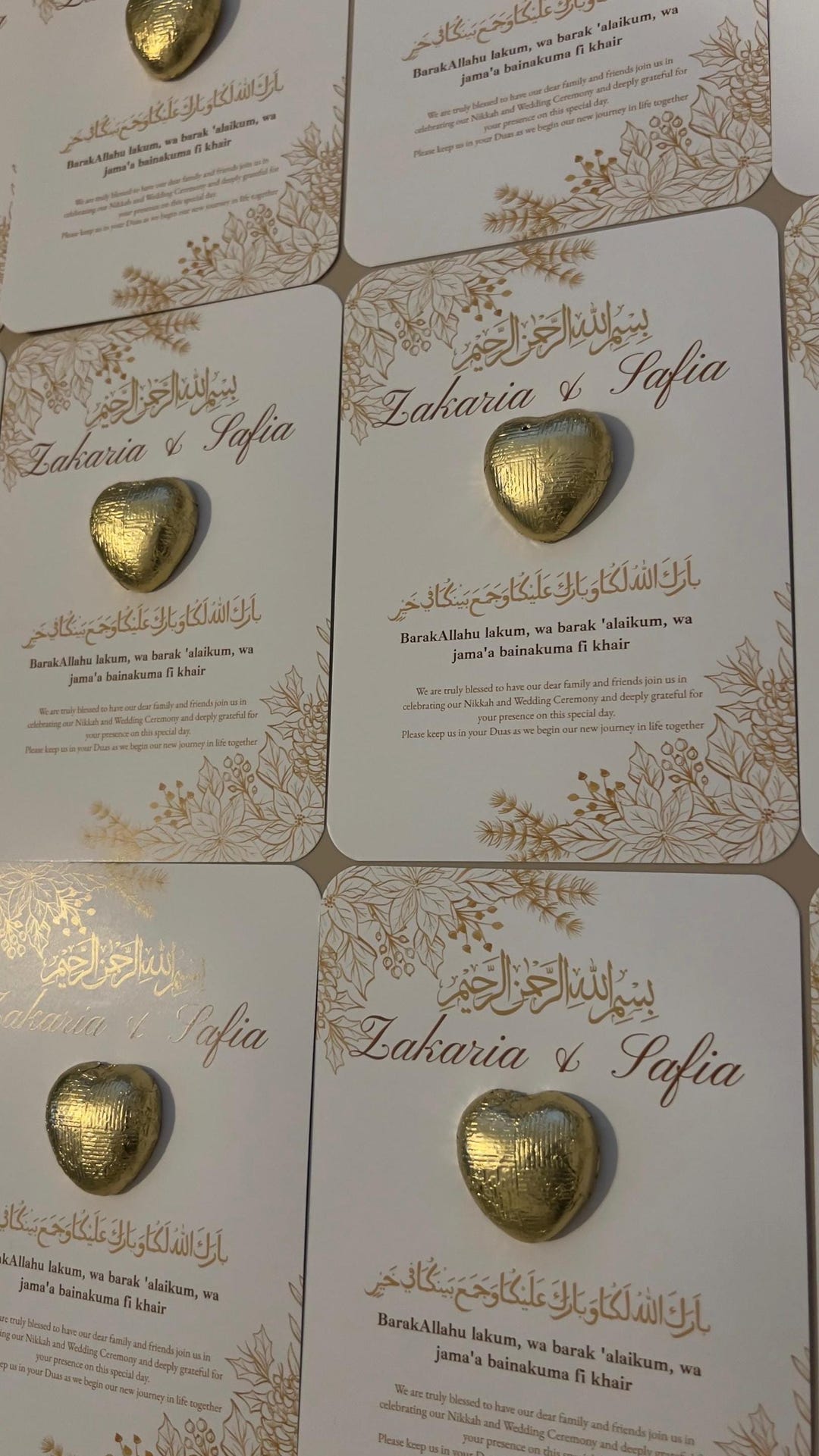 Muslim Wedding Favours | Personalised Foil Nikkah Keepsake for Guests ...