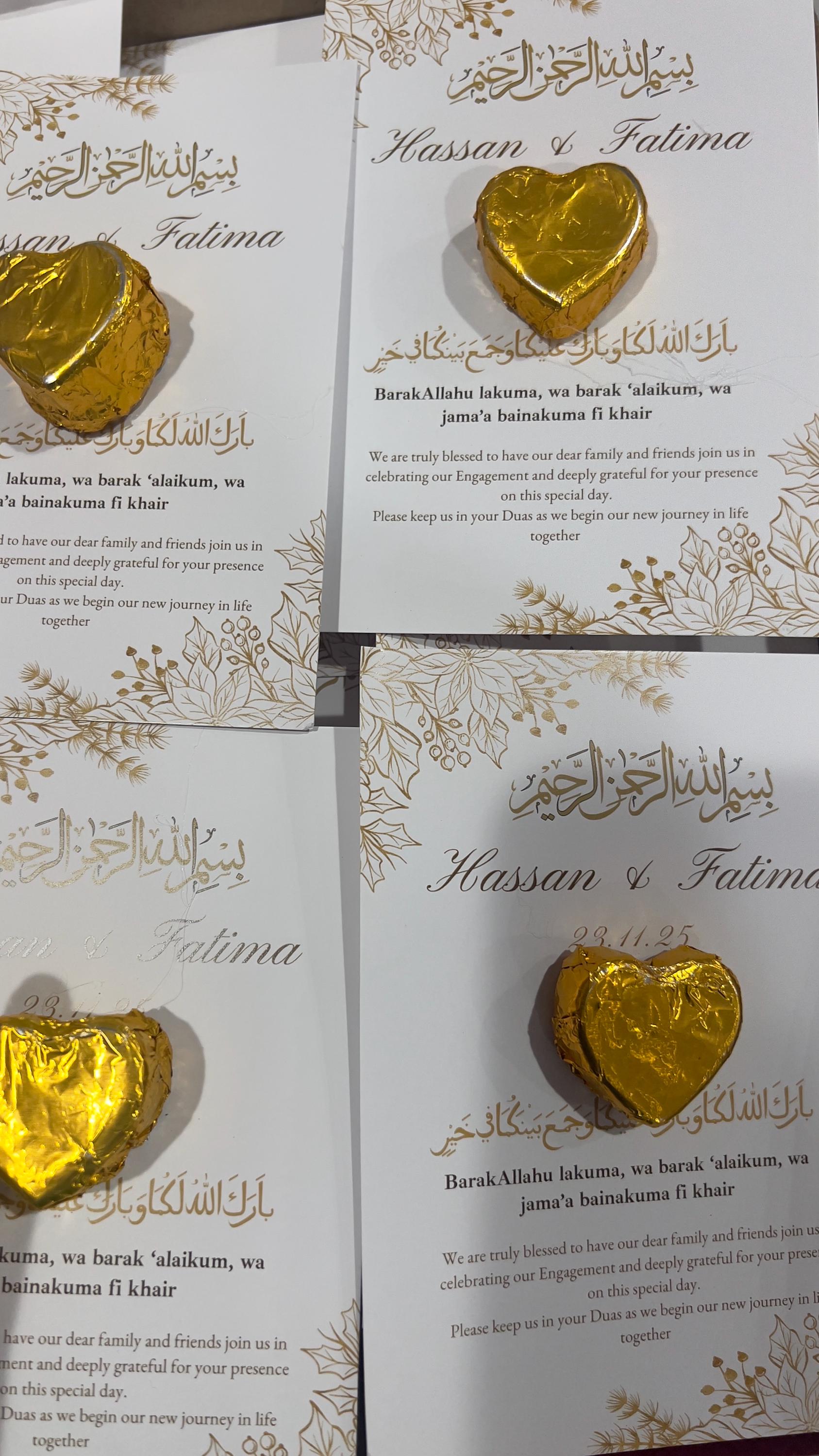 Muslim Wedding Favours | Personalised Foil Nikkah Keepsake for Guests ...