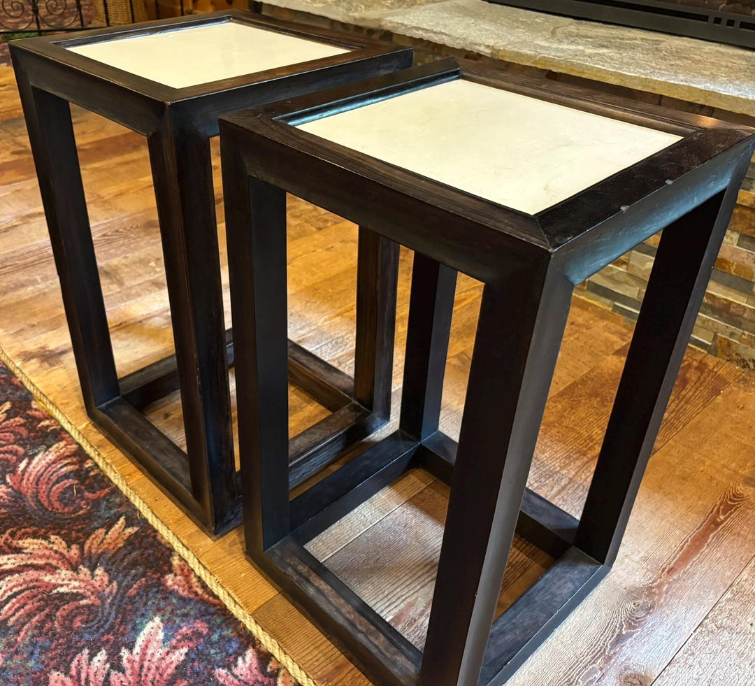 Pair of NUMBERED Small 14" Square Sturdy Baker Mcguire End Tables - Etsy