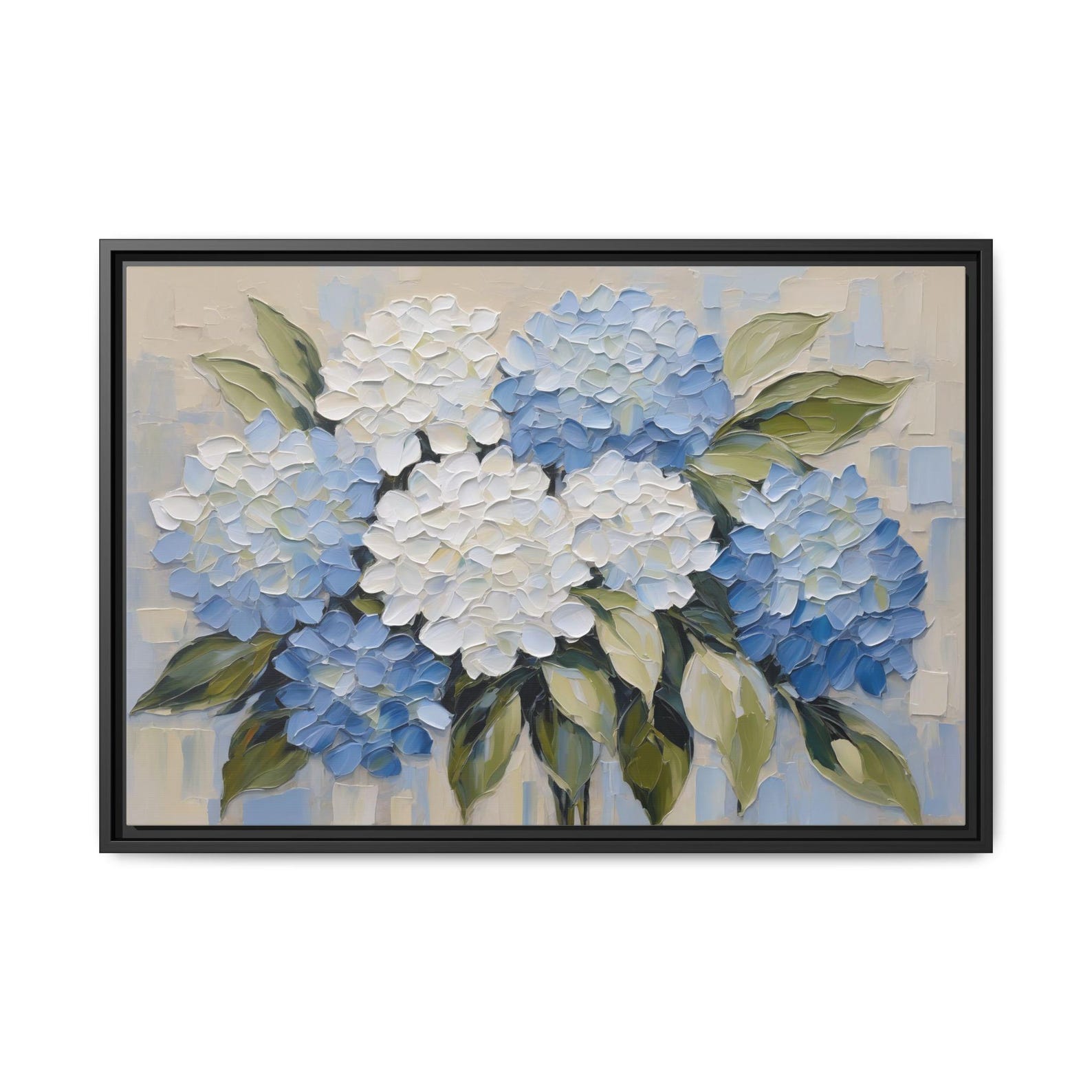 Hydrangeas Oil Painting Print – Floral Canvas Art, Original White ...