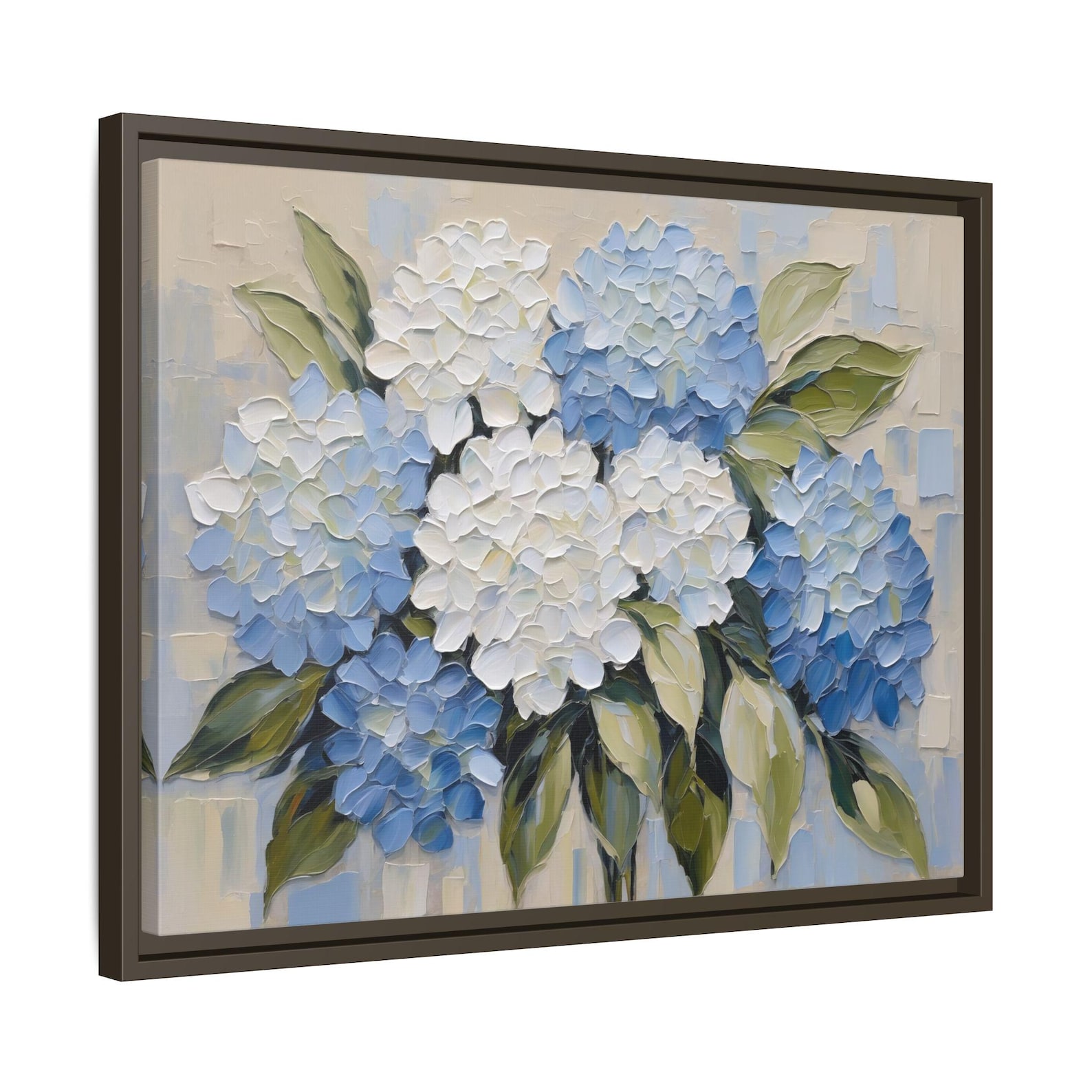 Hydrangeas Oil Painting Print – Floral Canvas Art, Original White ...
