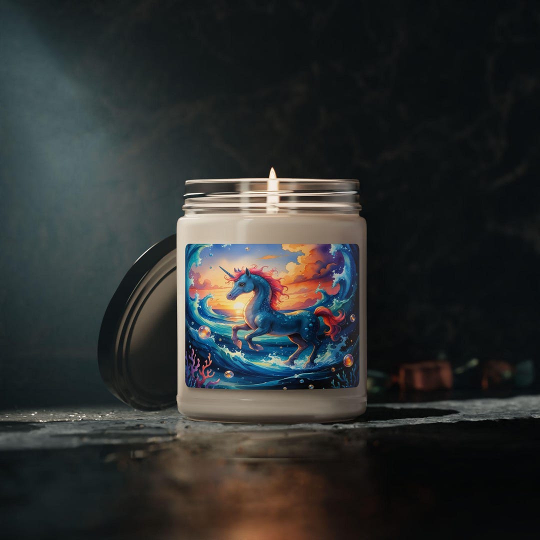 Sea Unicorn Scented Soy Candle: Ocean Vibes, Eco-friendly Home ...
