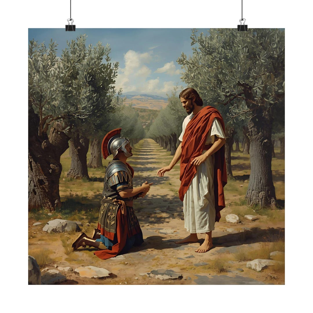 Jesus and the Roman Centurion in an Olive Grove New Testament Art ...