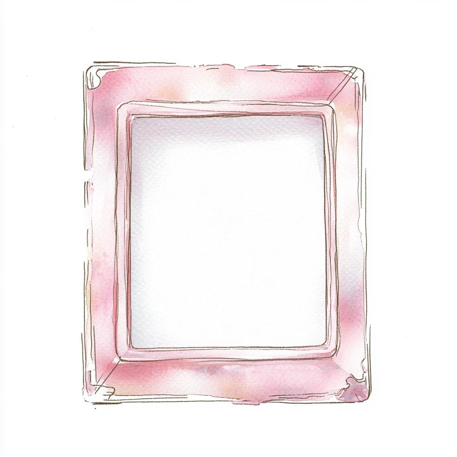 Whimsical Frame Clipart Set – 10 High-res Hand-drawn Jpgs – Watercolor ...