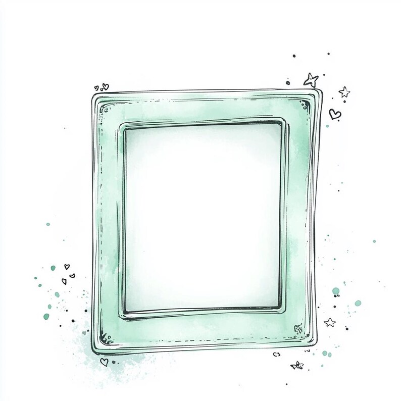 Whimsical Frame Clipart Set – 10 High-res Hand-drawn Jpgs – Watercolor ...