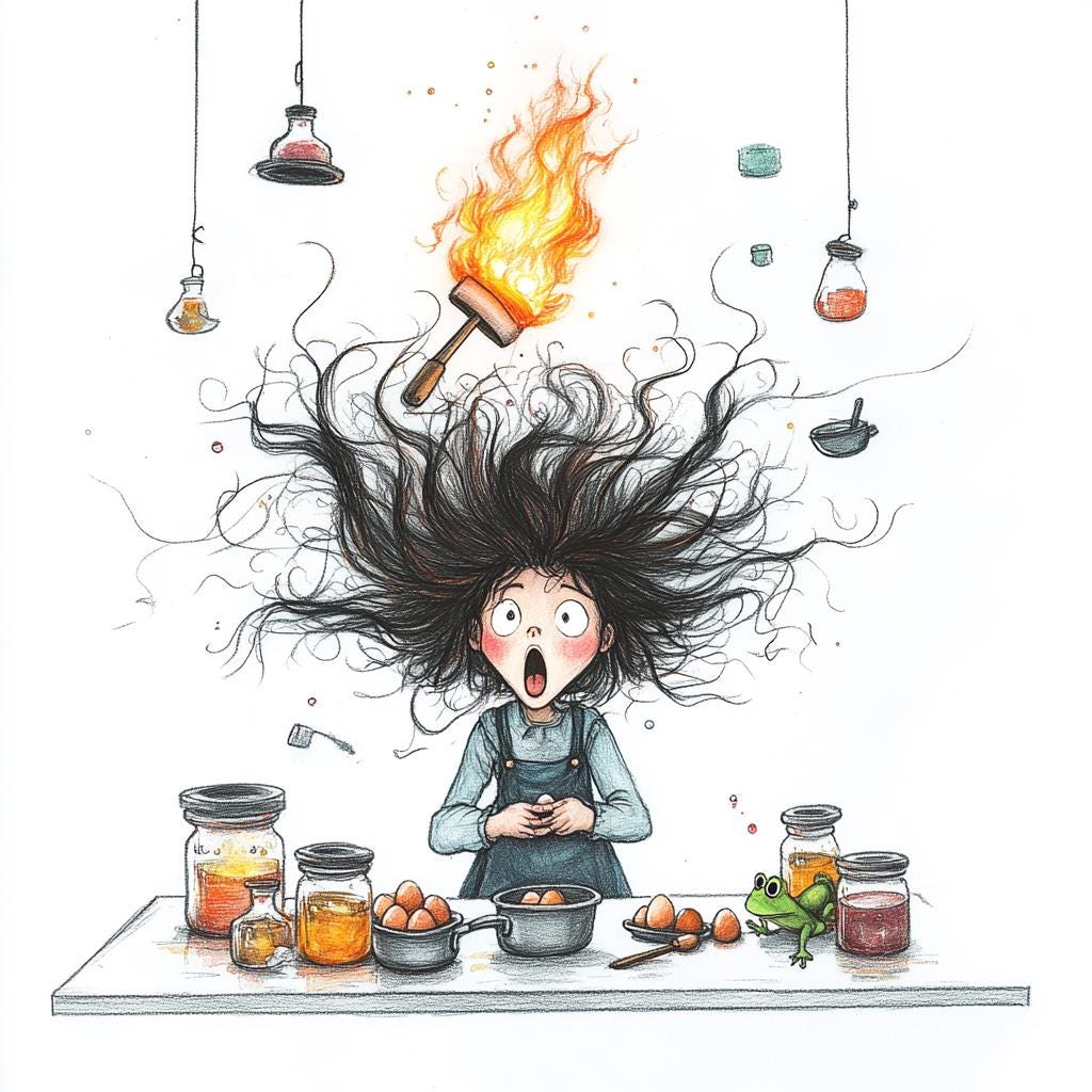 Whimsical Chaos Chef Clipart – 10 Watercolor Funny Kitchen Disaster ...