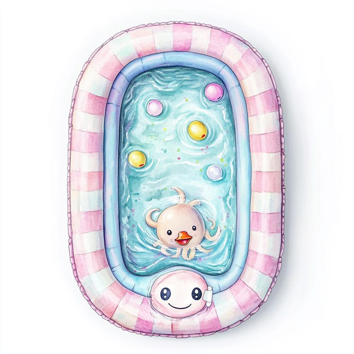 Cute Pool Float Animals Clipart – 10 High-res Watercolor Jpgs – Kawaii ...